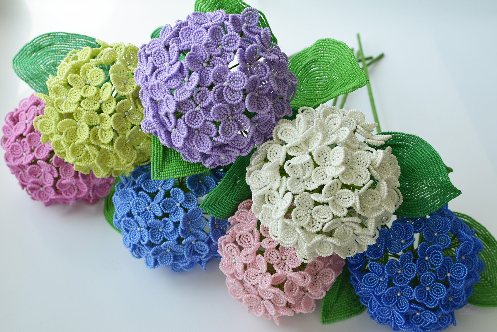Beaded Flowers Hydrangea French Beaded Flowers Flower for - Etsy