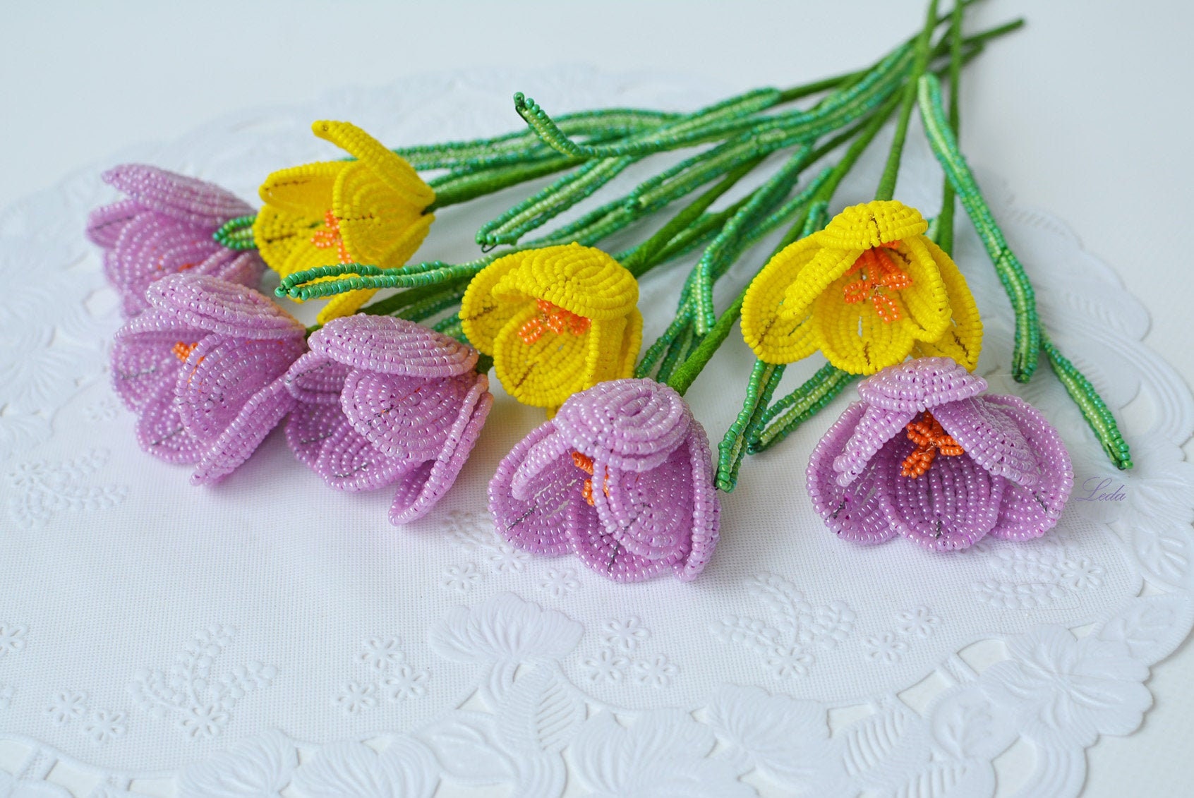 Beaded Flower Crocus Spring Flowers Artificial Spring - Etsy New Zealand