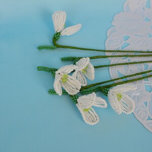 Beaded Snowdrops, French Beaded Flowers, Spring Flowers - Etsy