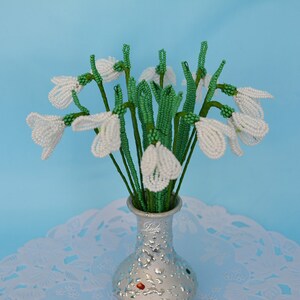 Beaded Snowdrops, French Beaded Flowers, Spring Flowers - Etsy