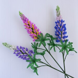 French Beaded Flowers, Lupine of Beads, Wild Flowers, Texas Bluebonnets ...