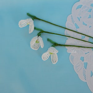 Beaded Snowdrops, French Beaded Flowers, Spring Flowers - Etsy