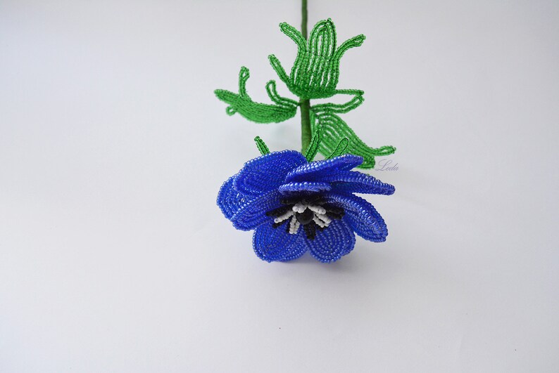 Beaded Flowers Anemone Wild Flowers Bouquet Field Flower - Etsy