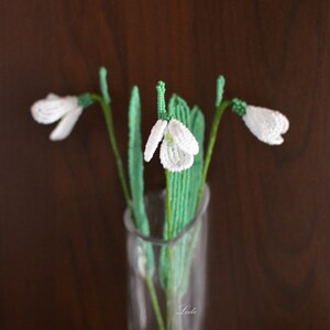 Beaded Snowdrops, French Beaded Flowers, Spring Flowers - Etsy