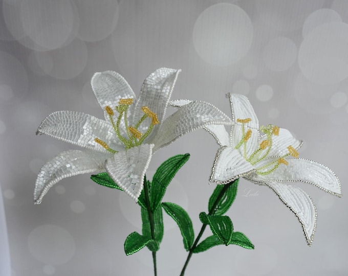 Beaded Flowers Lilies of the Valley, Beaded Spring Flowers, French ...