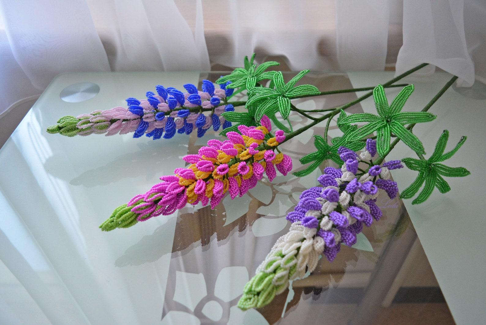 French Beaded Flowers Lupine of Beads Wild Flowers Flowers - Etsy