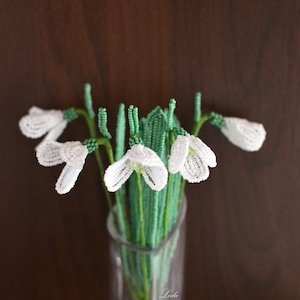 Beaded Snowdrops, French Beaded Flowers, Spring Flowers - Etsy