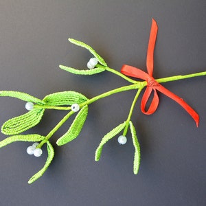 Beaded Artificial Mistletoe Branch: Christmas Decor - Etsy