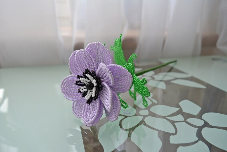 Beaded Flowers Anemone Wild Flowers Bouquet Field Flower - Etsy