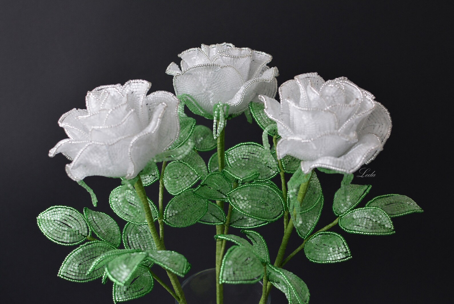 Bouquet of 3 Beaded Roses Beaded Flowers Beaded Roses | Etsy