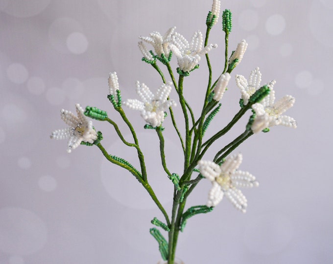 Beaded Wild Bell, Field Flowers, Beaded Flowers, White Bell Flower ...