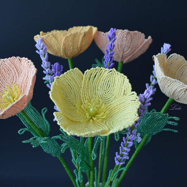 Beaded Flowers - Etsy