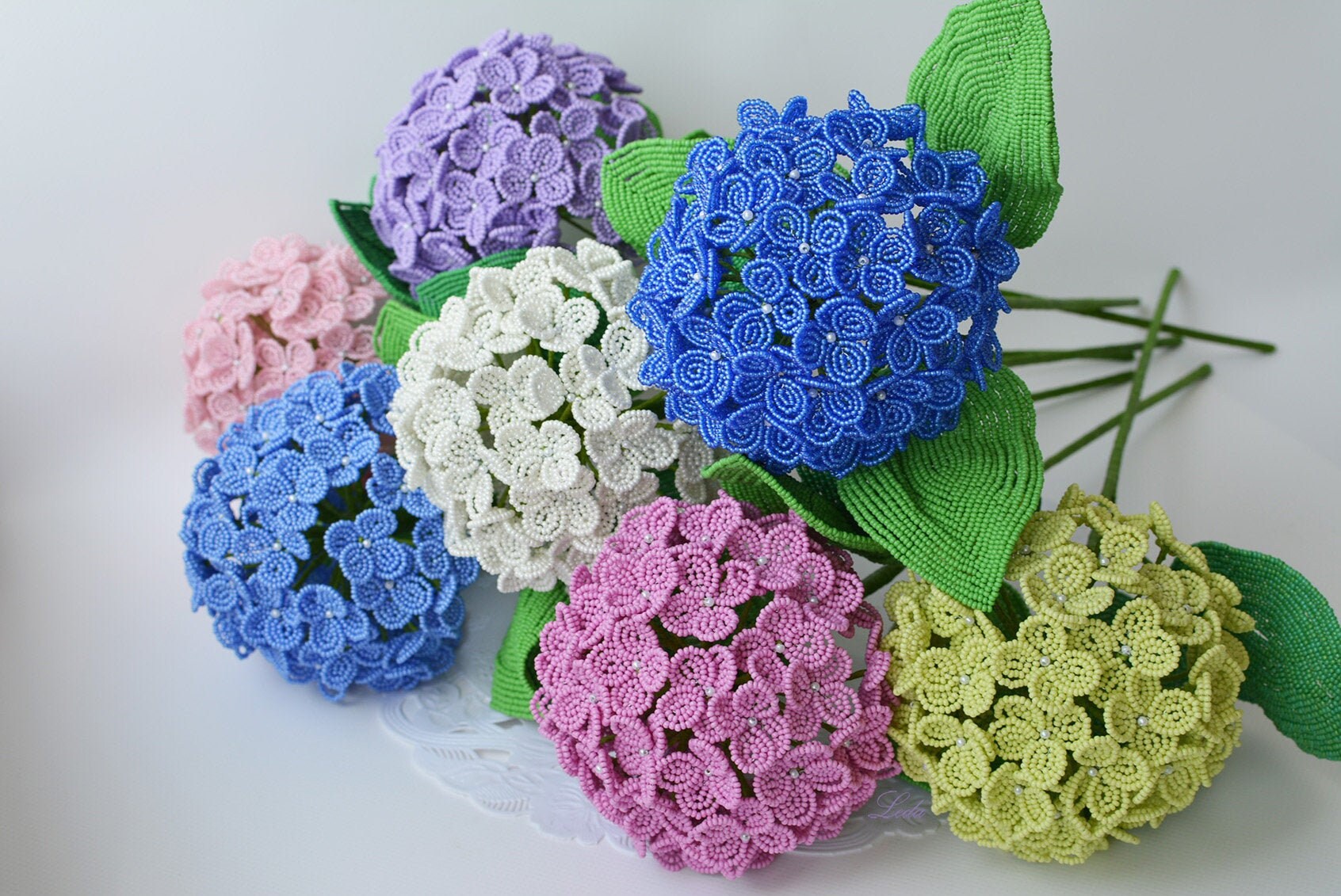 Beaded Flowers Hydrangea French Beaded Flowers Flower for - Etsy