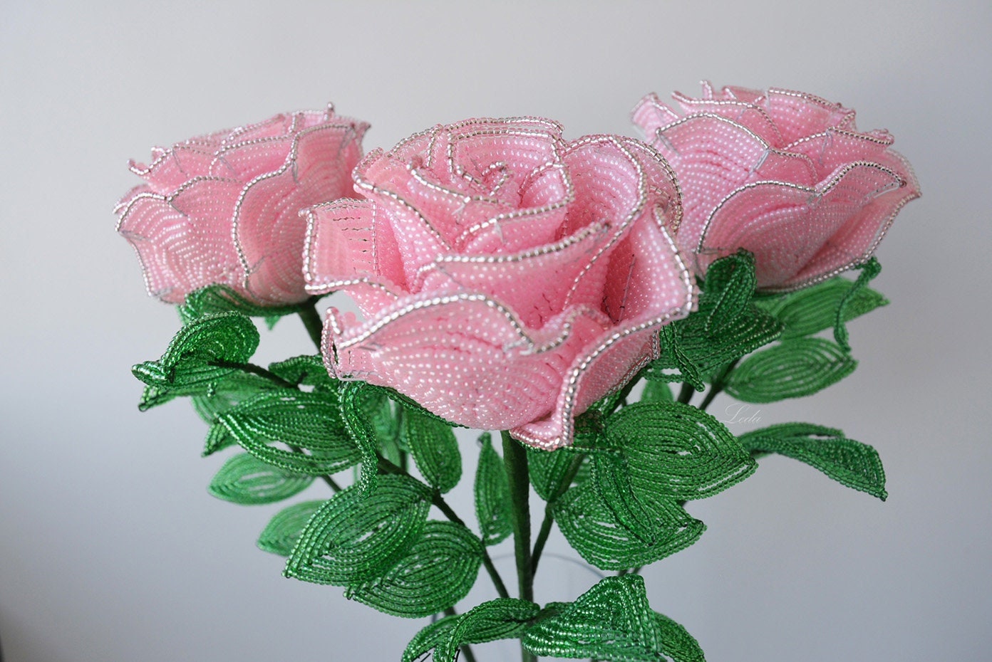 Bouquet of 3 Beaded Roses Beaded Flowers Beaded Roses - Etsy