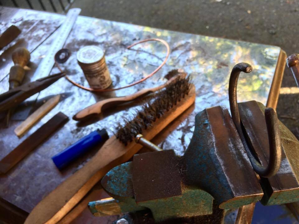 Hand Forged Iron Bracelet | Etsy