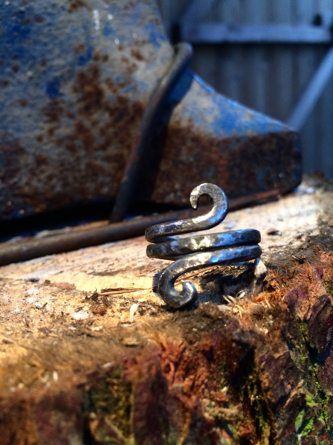 Nordic Style Tribal Iron Ring - Etsy