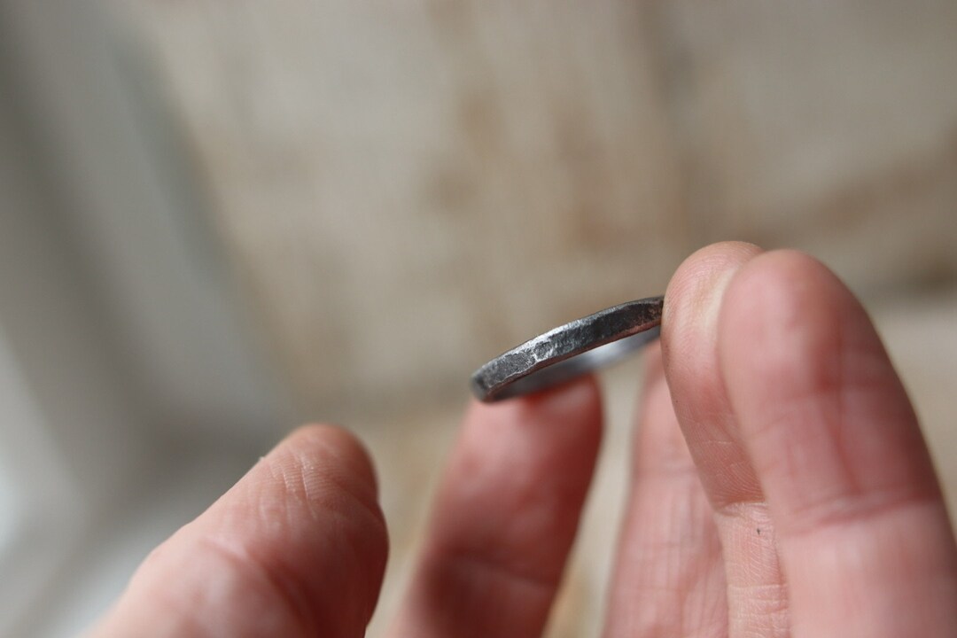 Delicate Hand Forged Iron Ring - Etsy UK