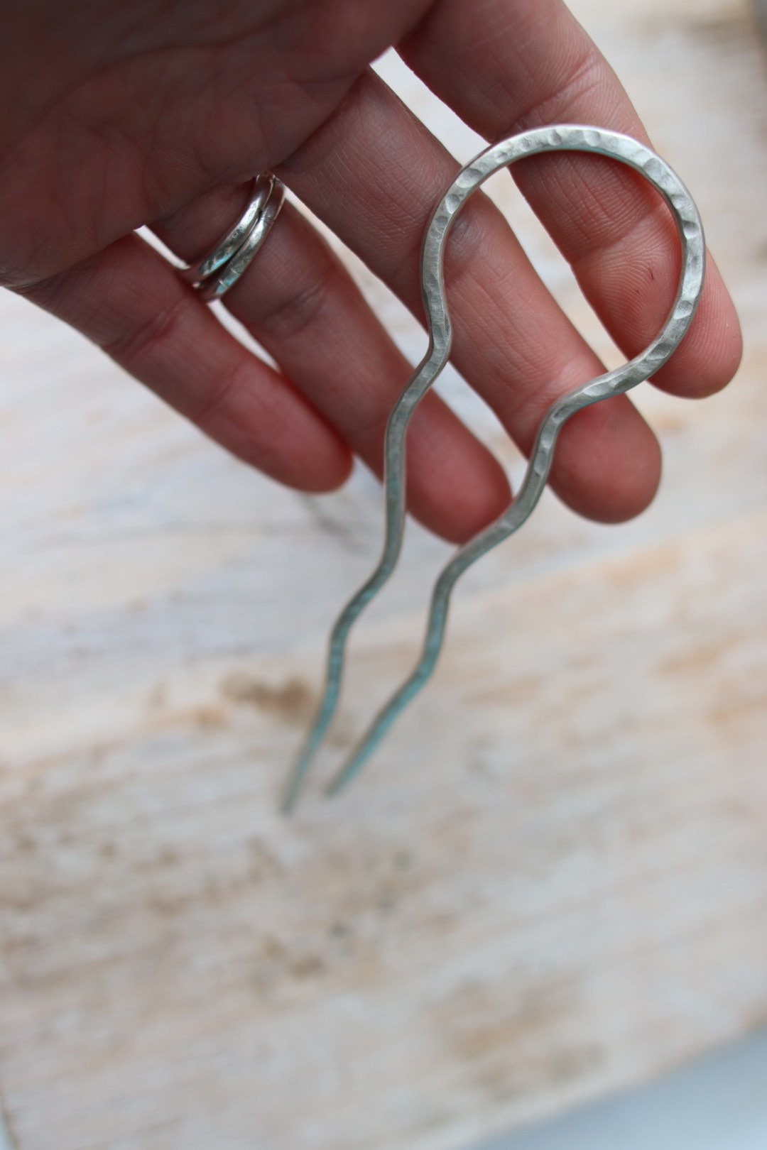 Hand Forged Solid Silver Hair Pin - Etsy