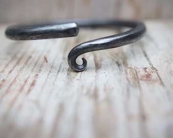 Hand Forged Iron Bracelet | Etsy