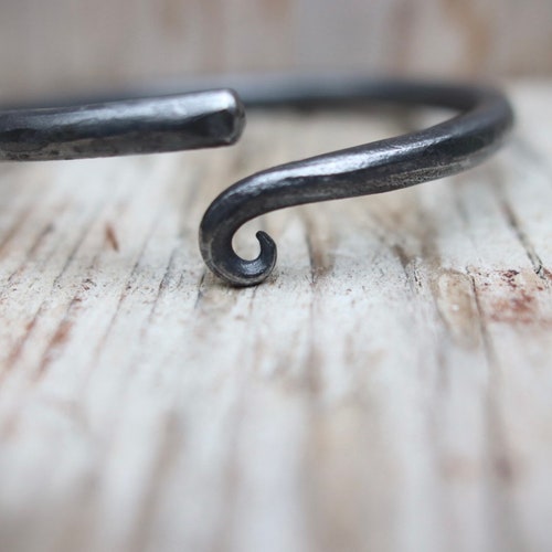 Hand Forged Iron Bracelet - Etsy