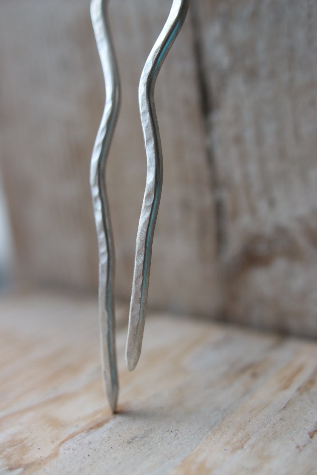 Hand Forged Solid Silver Hair Pin - Etsy