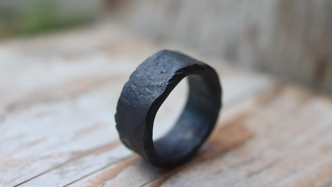 Rugged Blackened Iron Ring - Etsy
