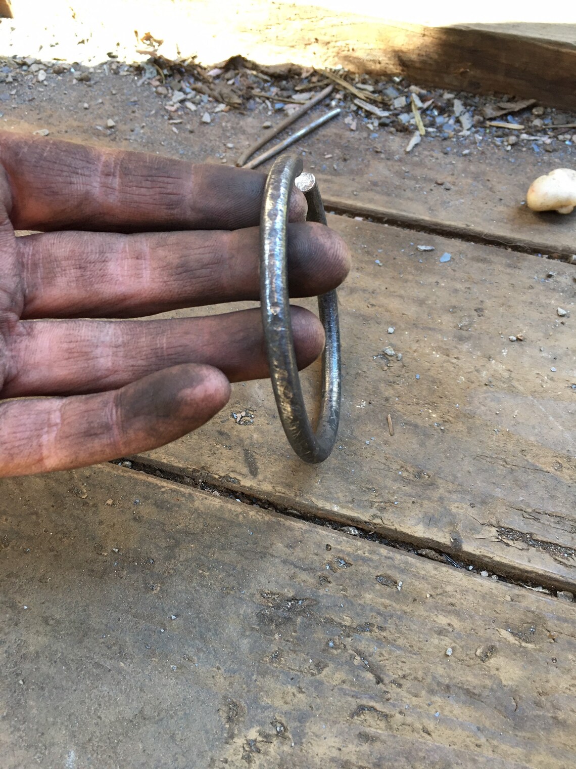 Hand Forged Iron Bangle - Etsy UK