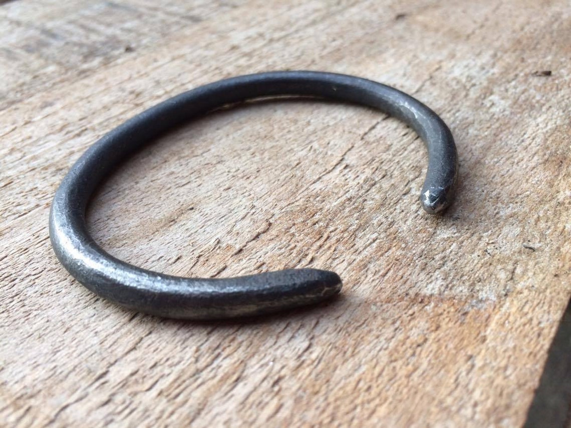 Hand Forged Iron Bracelet | Etsy