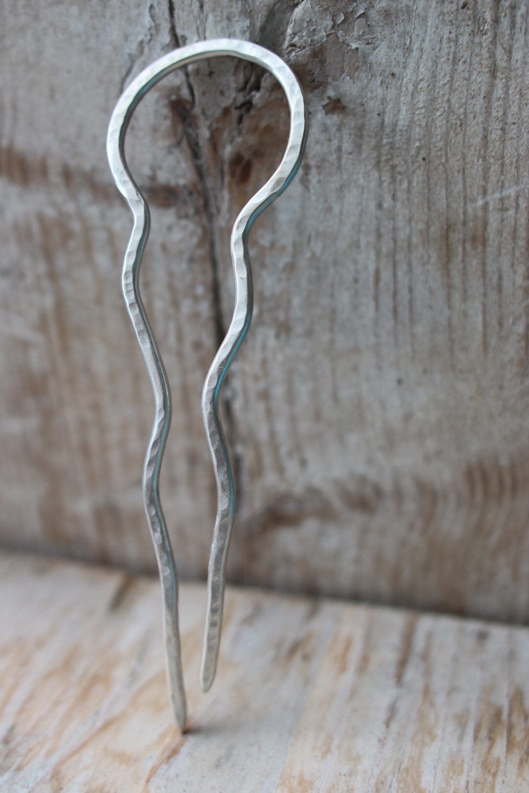 Hand Forged Solid Silver Hair Pin - Etsy