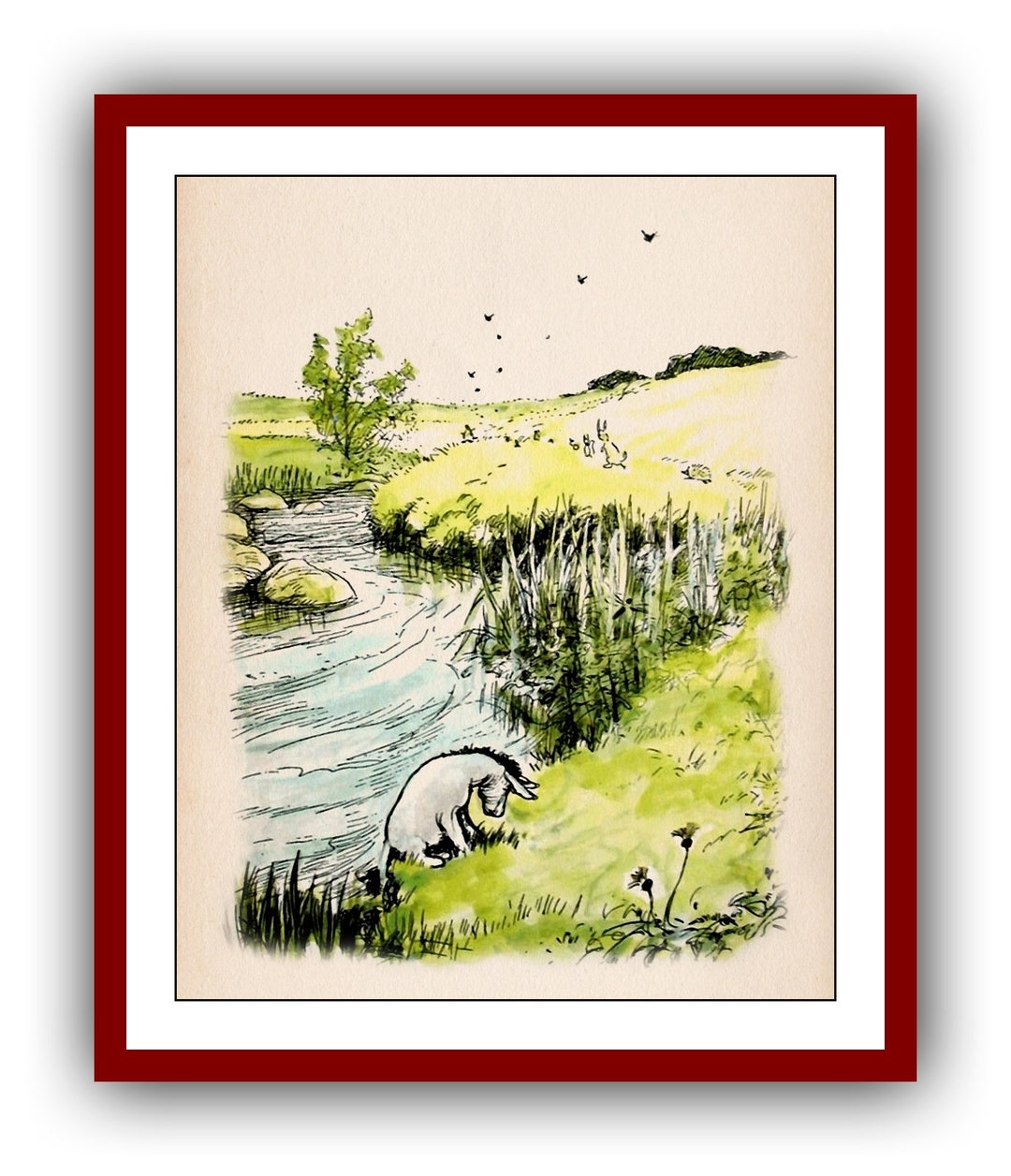 Eeyore Print Winnie the Pooh Poster Color Vintage Classic Poster ...