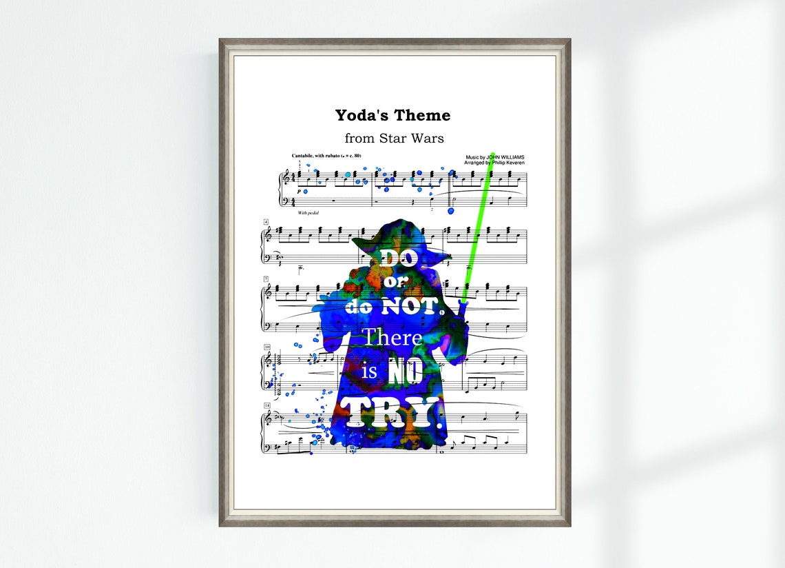 Star Wars Musical Poster Yoda's Theme Music Sheet High School Musical ...