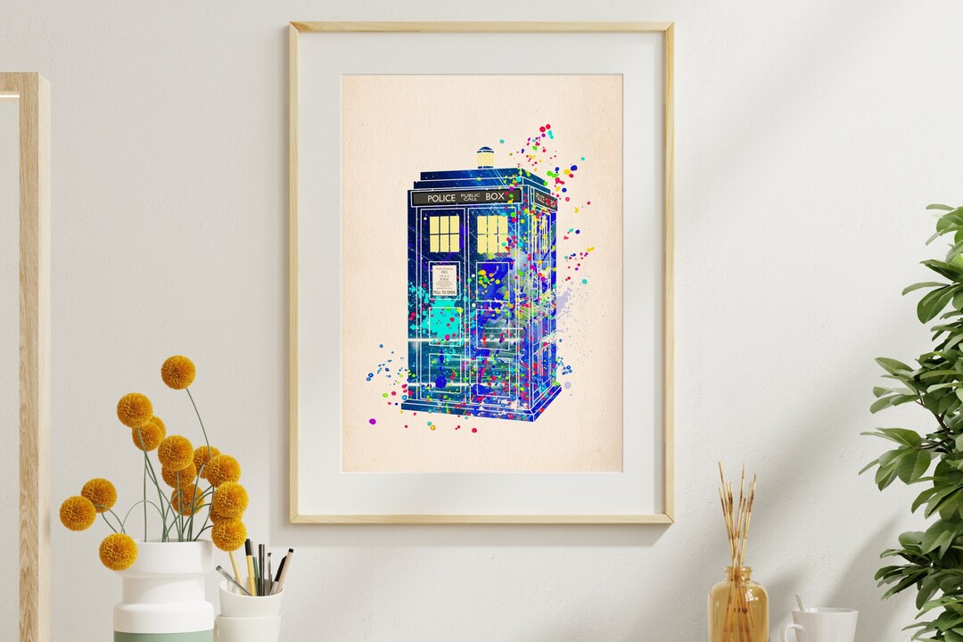 Doctor Who Poster Tardis Print Wall Decor Watercolor Instant Digital ...