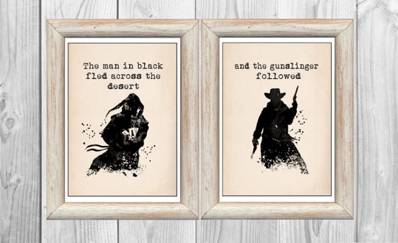 The Dark Tower Quote Set Of 2 The man in black fled across the | Etsy