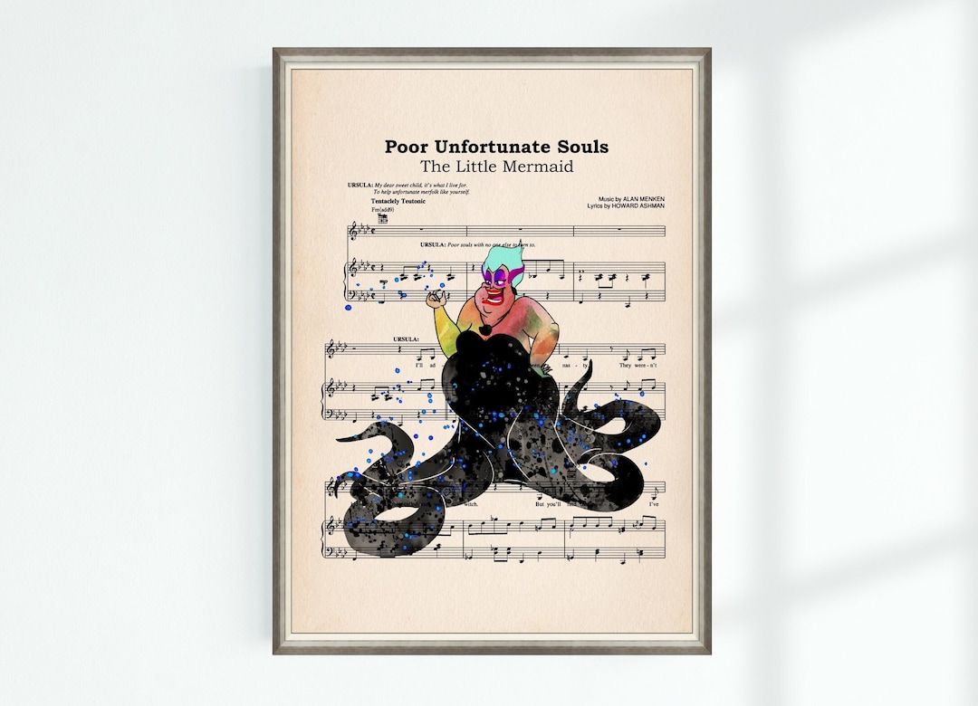 Ursula Print Little Mermaid Musical Poster Poor Unfortunate Souls Music ...