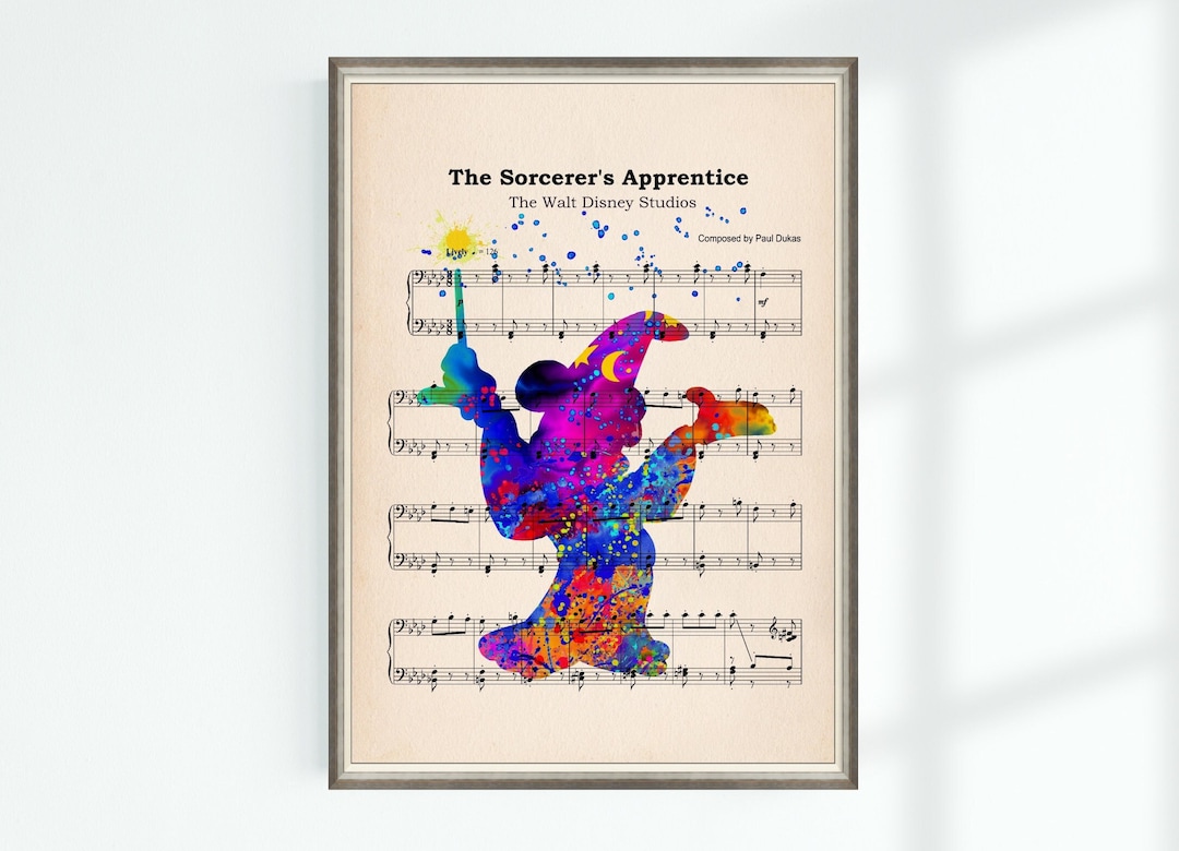 Mickey Mouse Musical Poster the Sorcerer's Apprentice Music Sheet ...