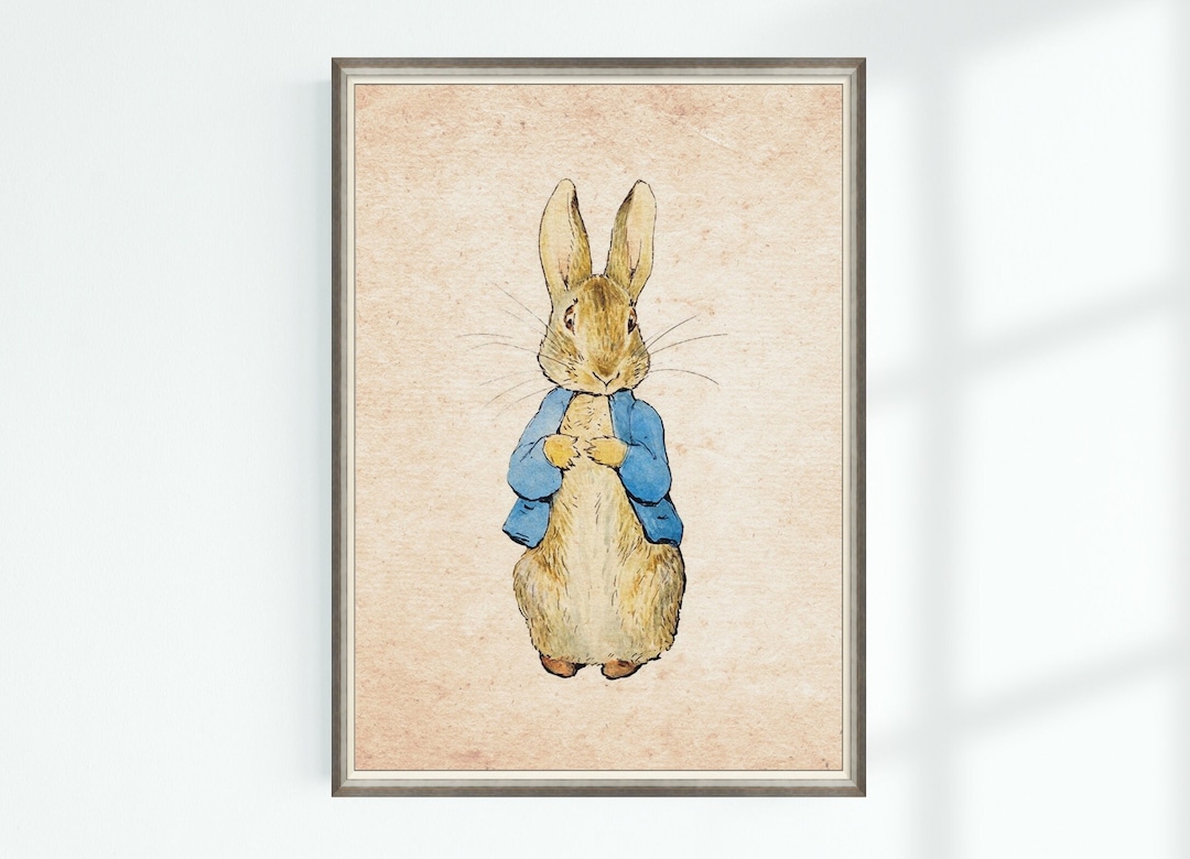 Peter Rabbit Beatrix Potter Character Vintage Illustration Poster Home ...
