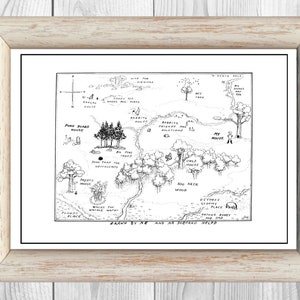 100 Acre Wood Map Poster Winnie the Pooh Hundred Acre Wood Map...winnie ...