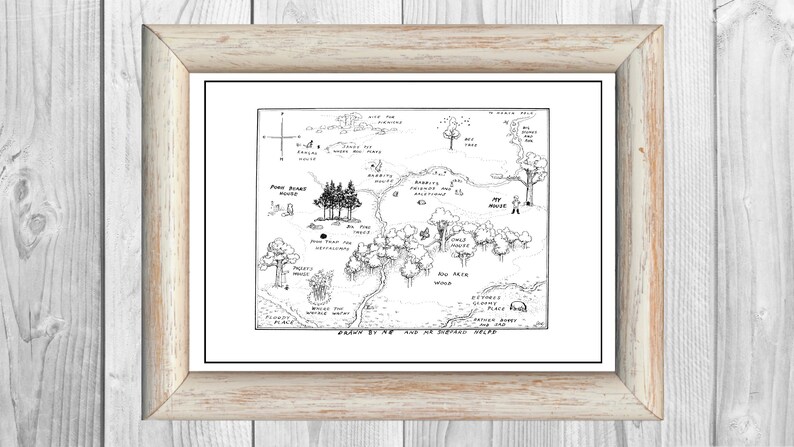 100 Acre Wood Map Poster Winnie the Pooh Hundred Acre Wood Map...winnie ...