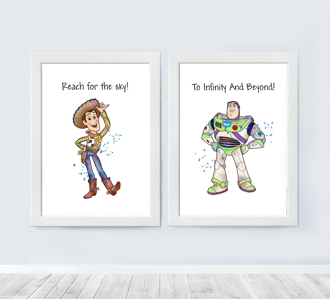 Set of 2 Toy Story Print Woody and Buzz Quotes Poster to Infinity and ...