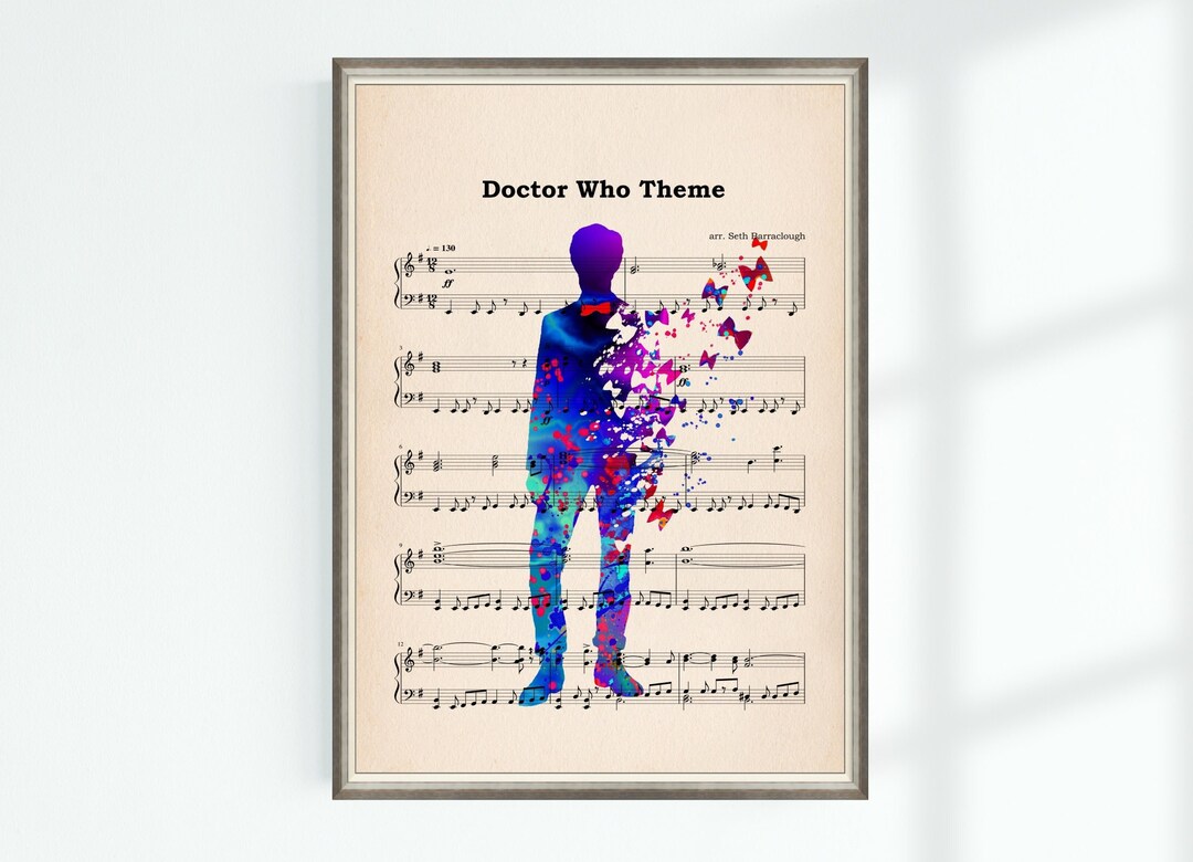 Doctor Who Musical Poster Dr. Who Theme Music Sheet Printable Instant ...