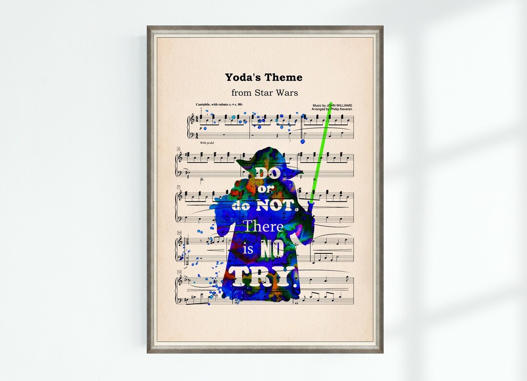 Star Wars Musical Poster Yoda's Theme Music Sheet High School Musical ...