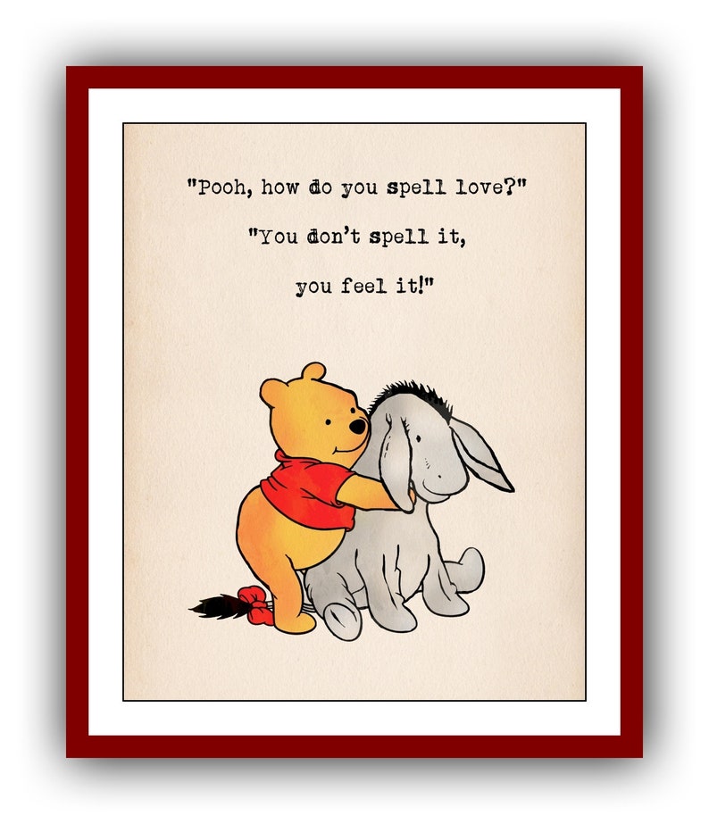 Pooh, How Do You Spell ... Winnie the Pooh Quote Poster Vintage Wall ...