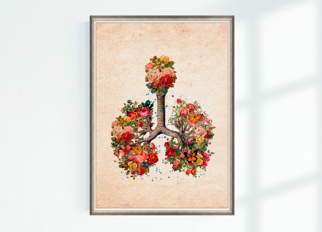 Floral Bronchial Tree Anatomy Poster Lungs Respiratory System Print ...