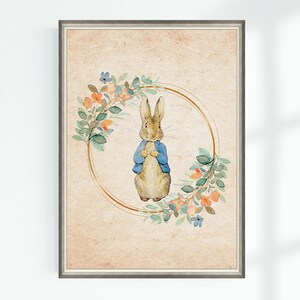 Peter Rabbit Beatrix Potter Character Vintage Illustration Poster Home ...