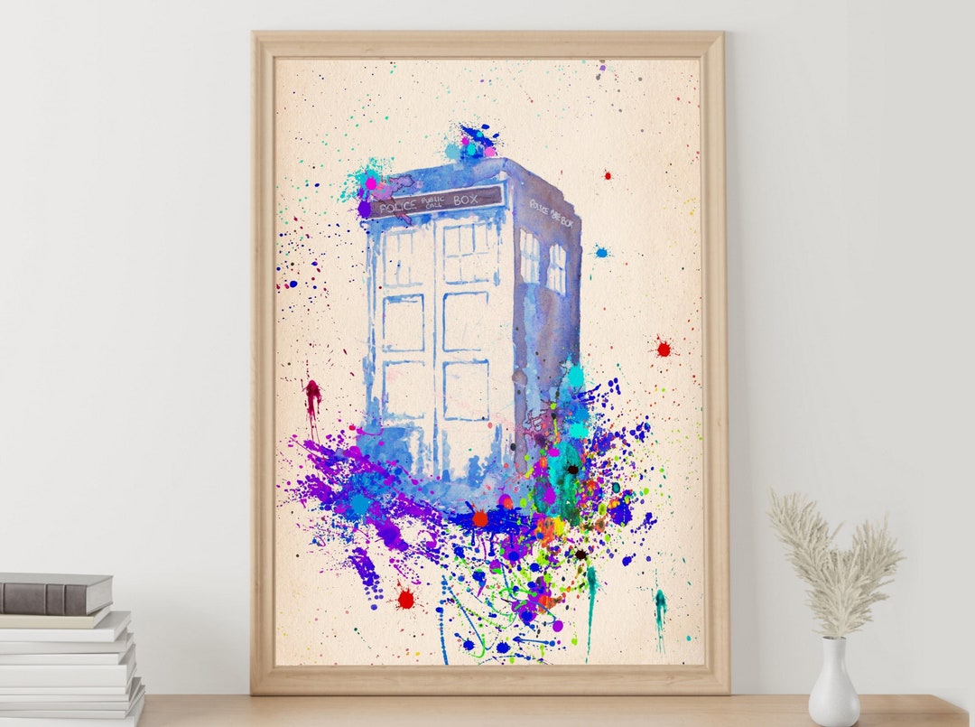 Doctor Who Poster Tardis Print Wall Decor Watercolor Instant Digital ...