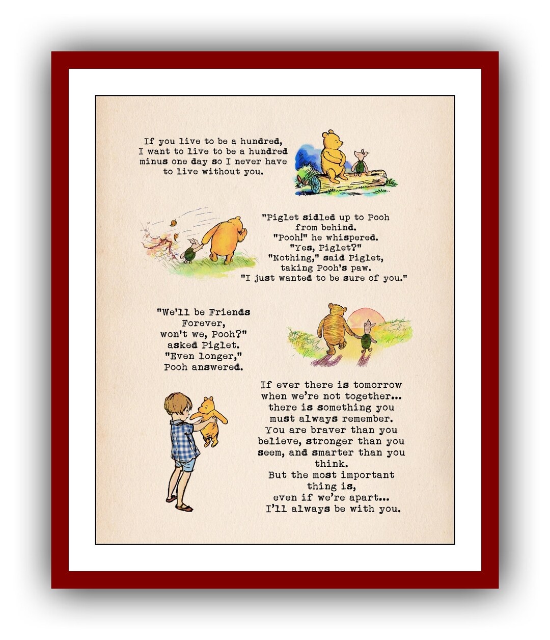 4 Quote Wedding Gift Congratulation Quote Winnie the Pooh Poster ...