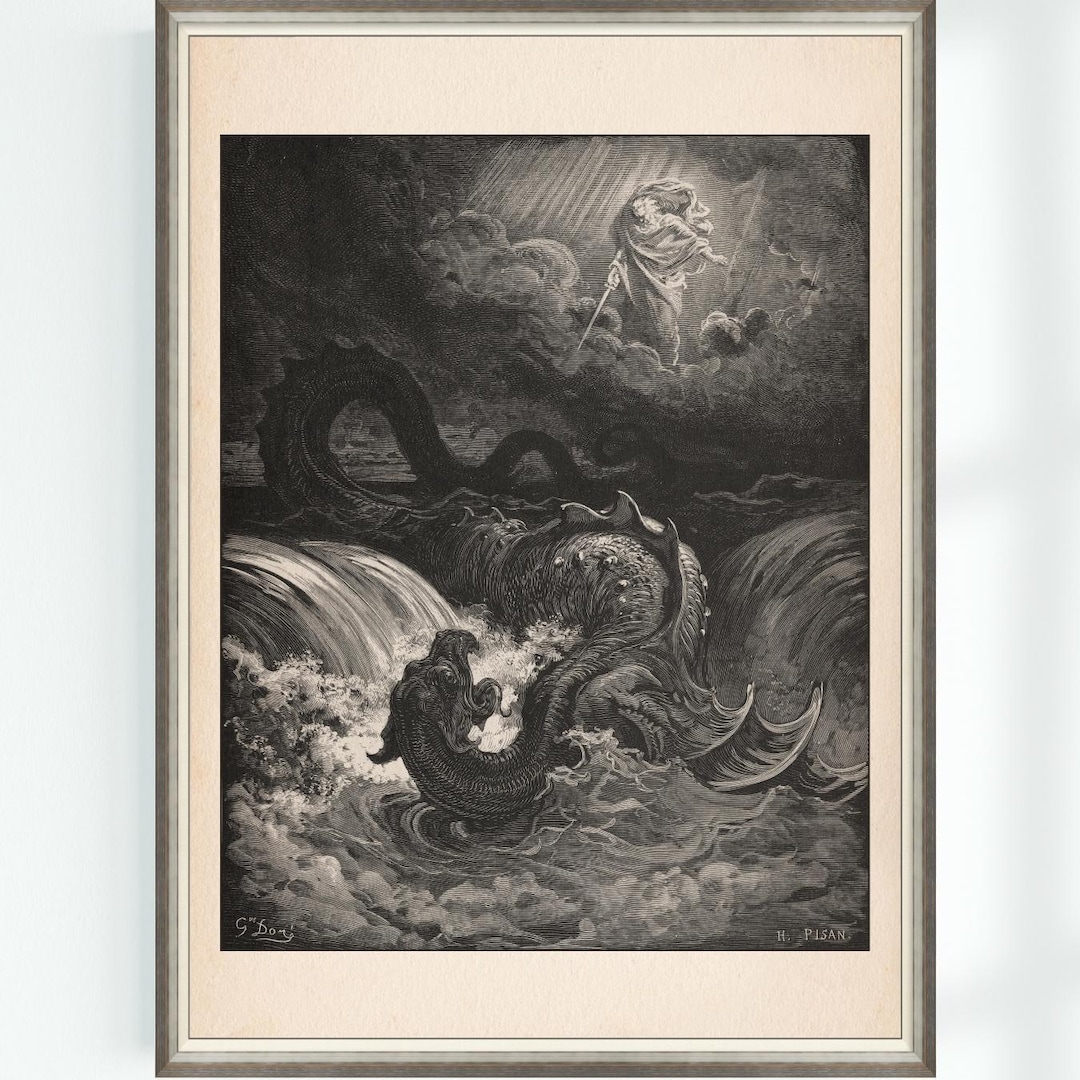 Destruction of Leviathan Print Gustave Dore Engraving Classic Wall Art ...