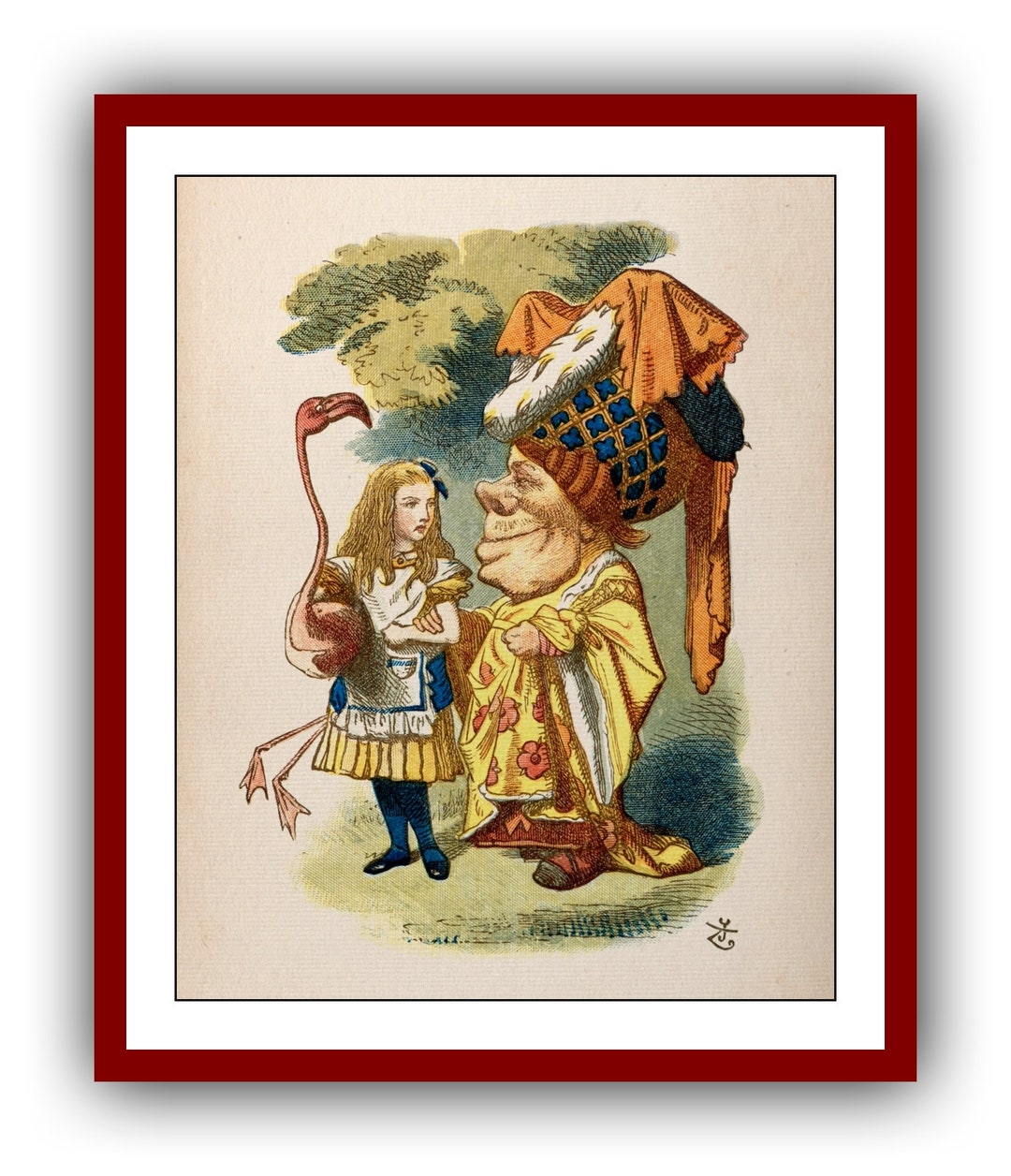 Alice in Wonderland Alice With the Duchess and a Flamingo Classic ...