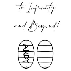 Toy Story Quotes Set of 3 Woody and Buzz Boots With Andy Name to ...