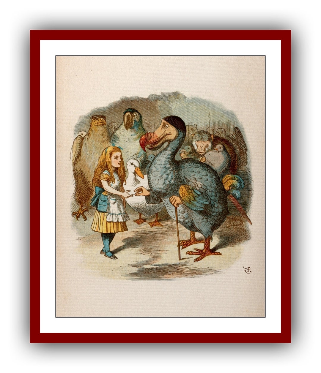 Alice in Wonderland Alice and the Dodo Poster Classic Vintage Print ...